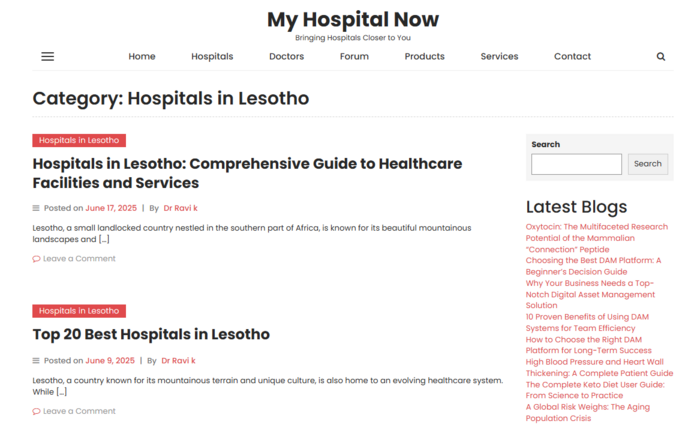 Hospital in Lesotho with MyHospitalNow – Best Cosmetic Hospitals